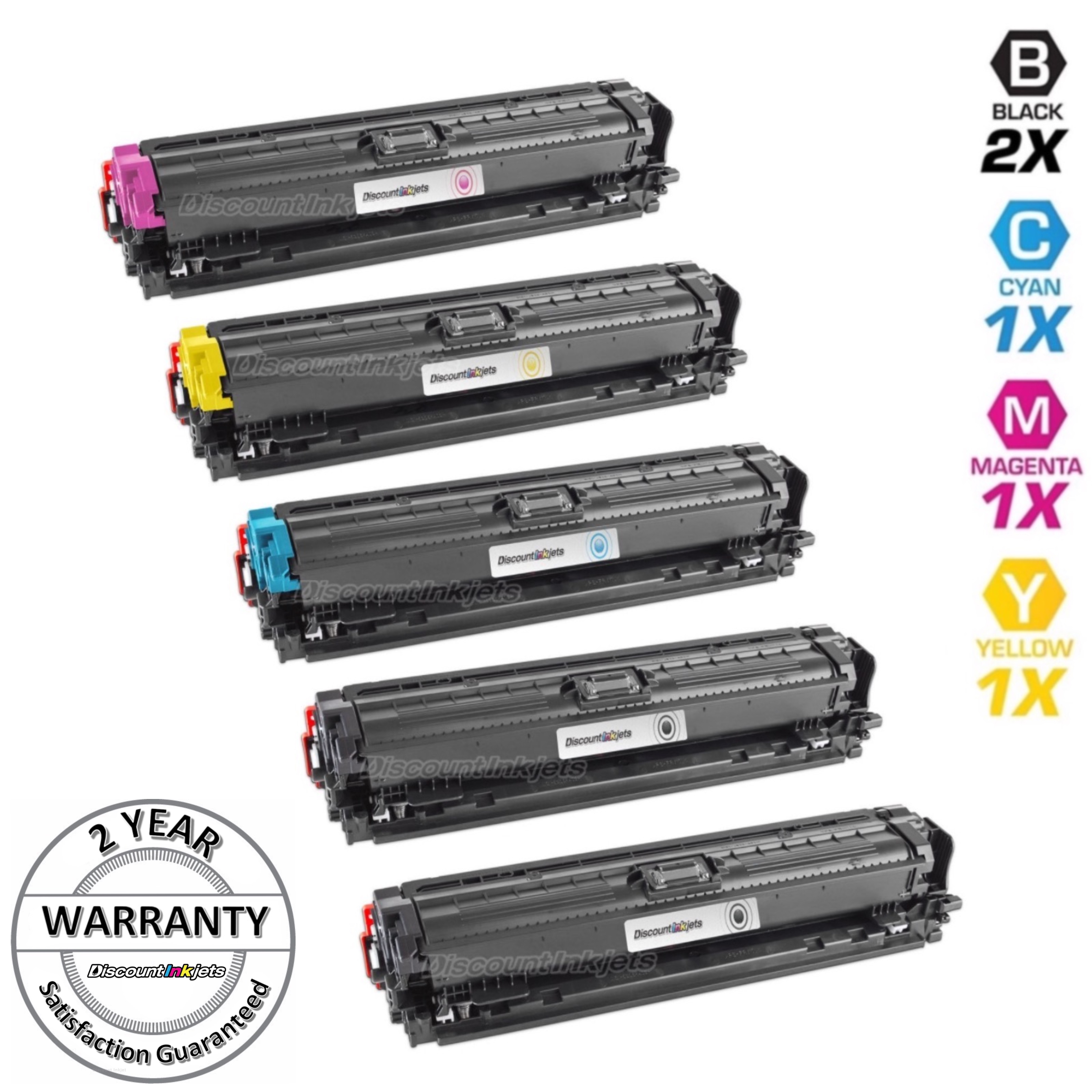 5 Set 307A BLACK COLOR Toner Cartridge for HP Laserjet Pro CP5225 ...